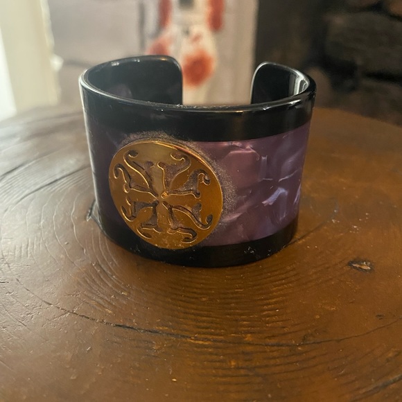 Rustic Cuff | Jewelry | Rustic Cuff Purple And Black With Gold Logo ...